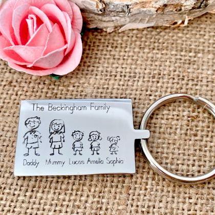 Family Keyring, Personalised Gift For Mum Dad, Mother's Day, Father's ...